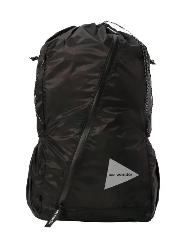 AND WANDER Drawstring Zip Backpack - Black