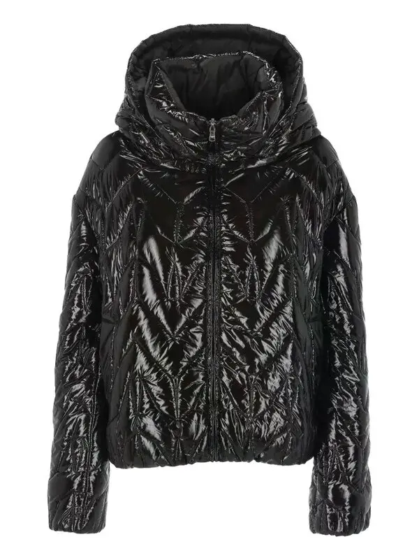 Patrizia Pepe Quilted Hooded Jacket - Black