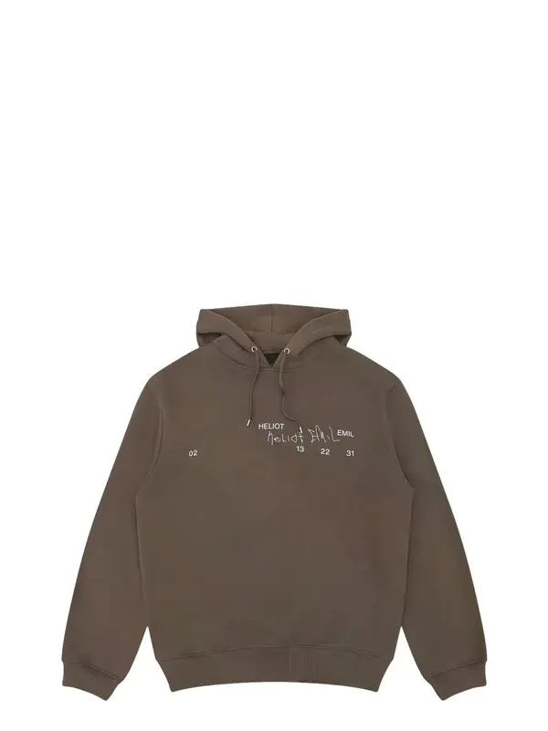 HELIOT EMIL Logo-print Hoodie - Brown