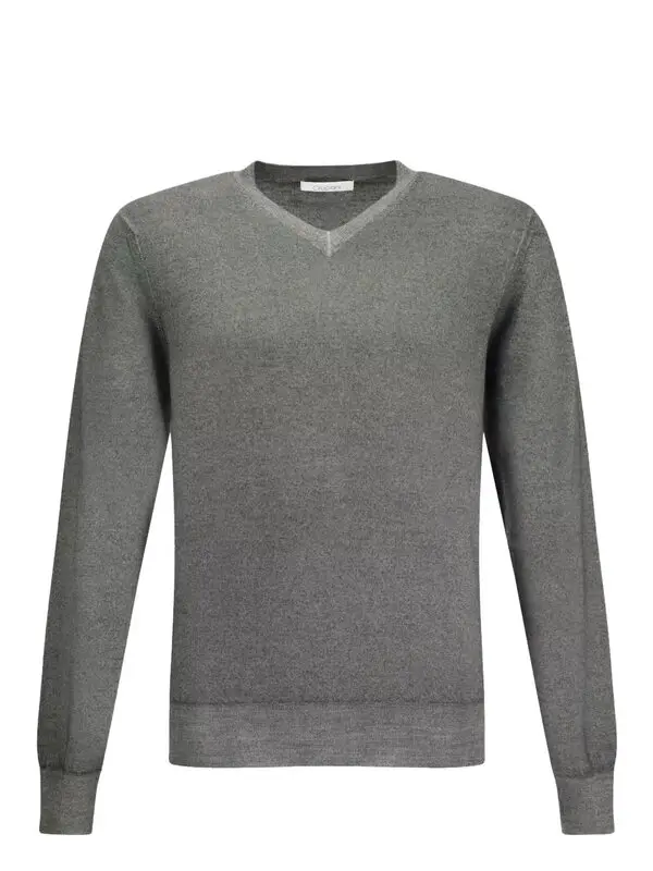 CRUCIANI V-neck Long-sleeve Sweater - Grey