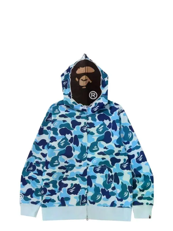 A BATHING APE Camouflage-print Hoodie - Blue