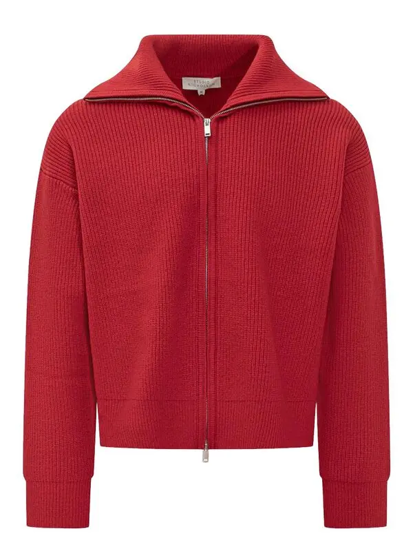 Studio Nicholson Zip-up Cardigan - Red