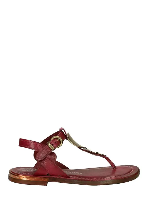 A.S.98 Embellished T-strap Sandals - Red