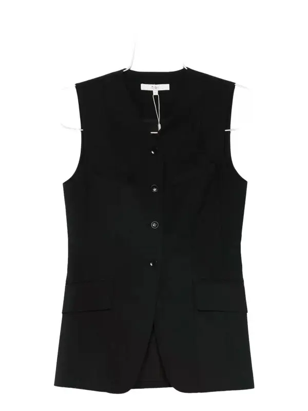 Tibi V-neck Waistcoat - Black