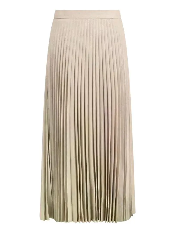 True Royal Wool Pleated Skirt - White