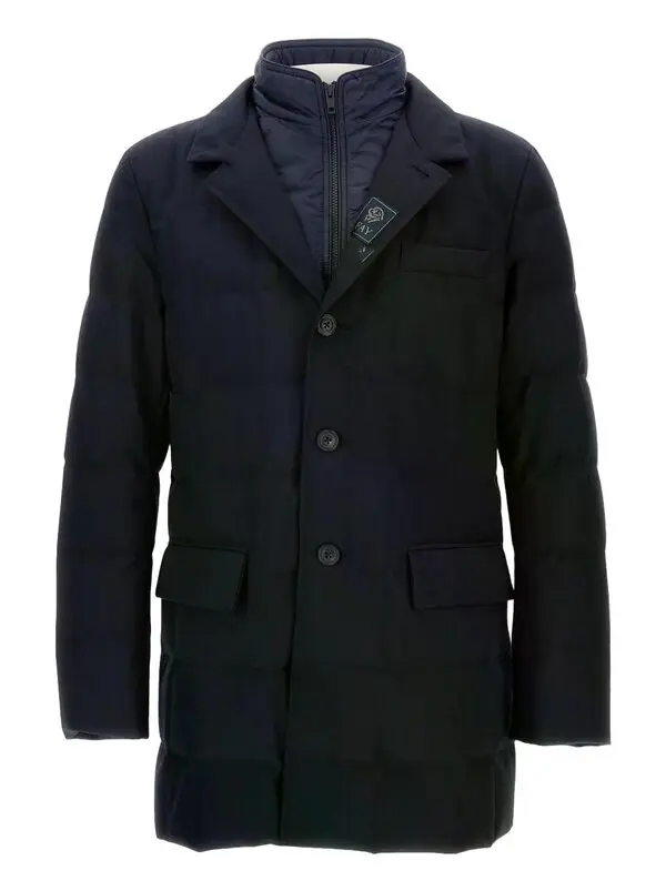 FAY Single-breasted Padded Coat - Blue