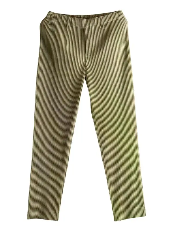 Issey Miyake Pleated Straight-leg Trousers - Grey