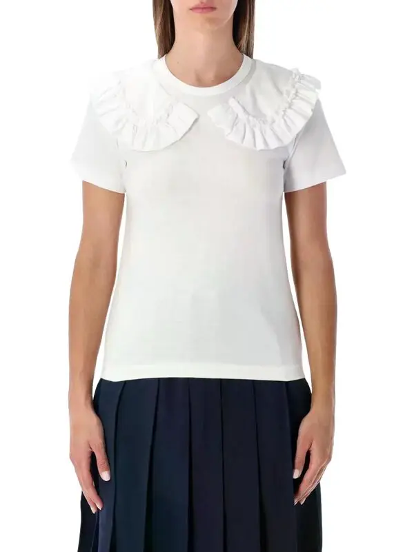 Comme Des Garçons Ruffled Collar Top - White