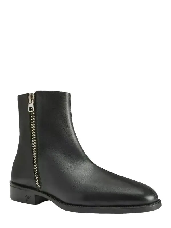 GIUSEPPE ZANOTTI Zip-detail Leather Boots - Black
