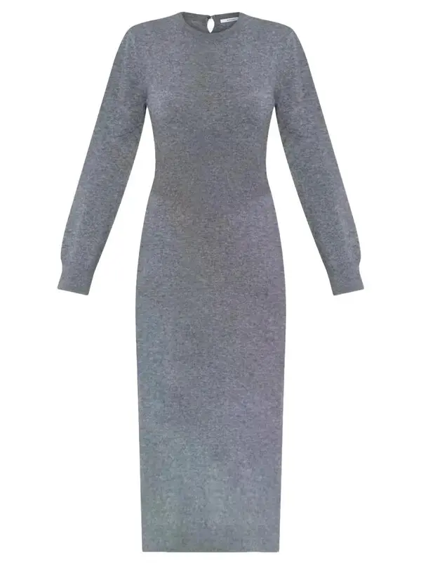 Givenchy Ribbed Knit Midi Dress - Grey