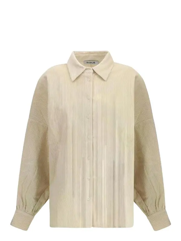 SOSUE Antonia Corduroy Buttoned Shirt - Neutrals
