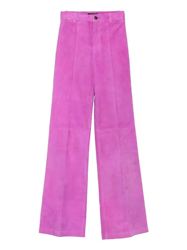 Stouls Suede Straight Leg Pants - Pink