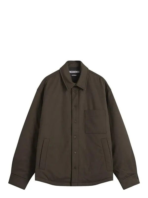 Jacquemus Cottton Wool Blend Bakers Shirt - Dark Khaki
