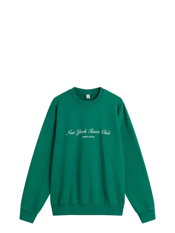 SPORTY & RICH Ny Tennis Club Crew Sweatshirt - Alpine