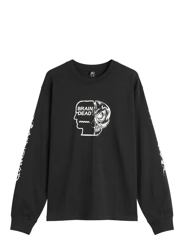 BRAIN DEAD Skull Mech Long Sleeve T-shirt - Black