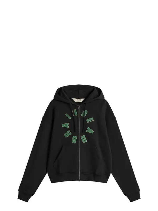 BRAIN DEAD Collegiate Zip Hoodie - Black