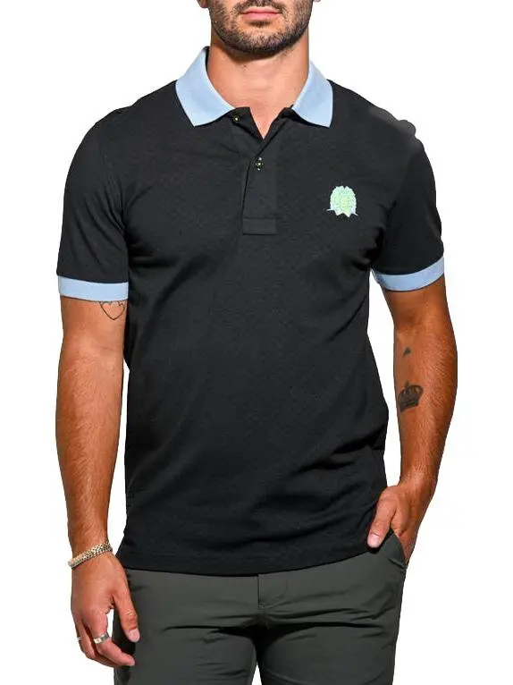 MACEOO Mozartsquaretip Stretch Nylon Polo - Black
