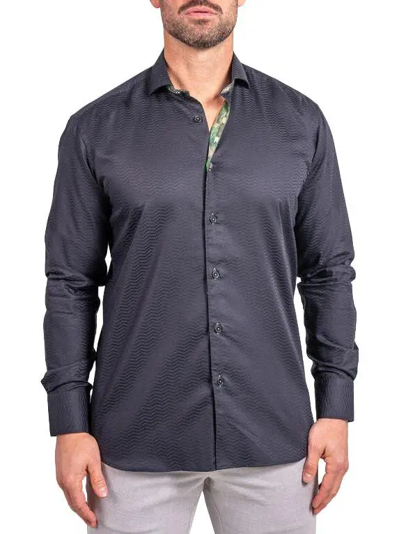 MACEOO Einstein Ascension Contemporary Fit Button-up Shirt - Black