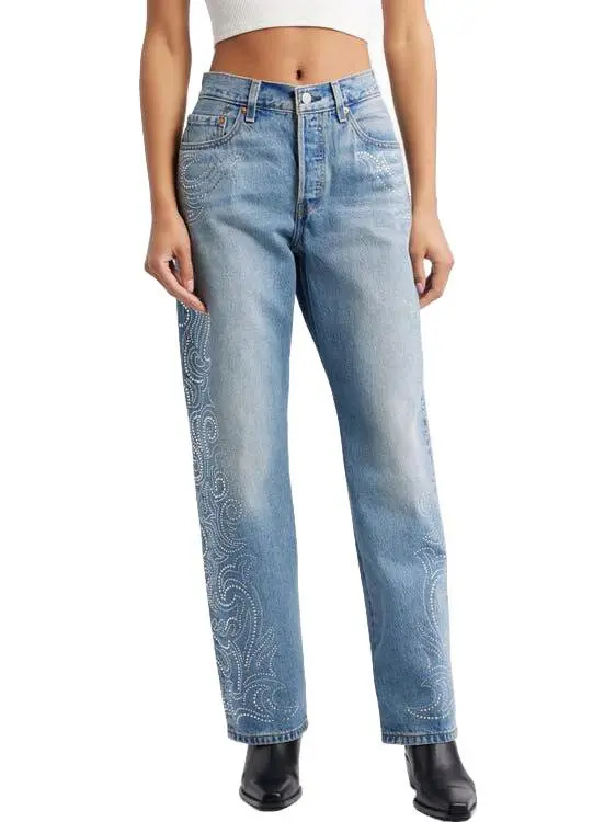 LEVI'S 501® '90s Straight Leg Ankle Jeans - Denim Venom