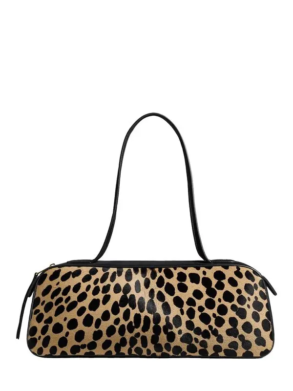 Khaite Simona Calf Hair Shoulder Bag - Camel/black