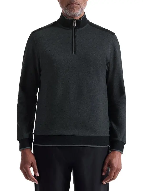 Bugatchi Mélange Quarter Zip Top - Zinc