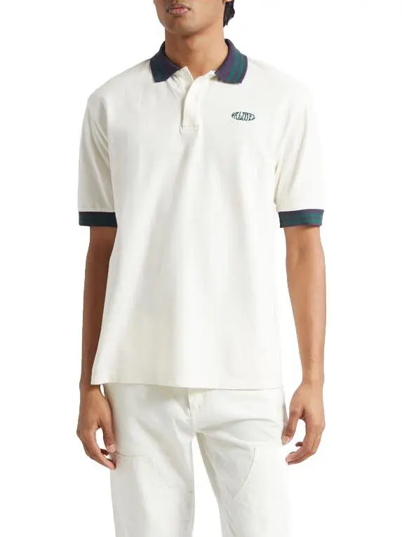 PALMES Oval Logo Cotton Piqué Polo - Broken White