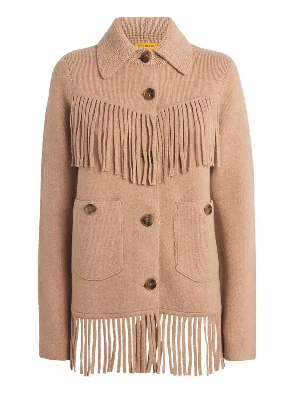 Guest In Residence Wool-cashmere Fringe Jacket - Brown