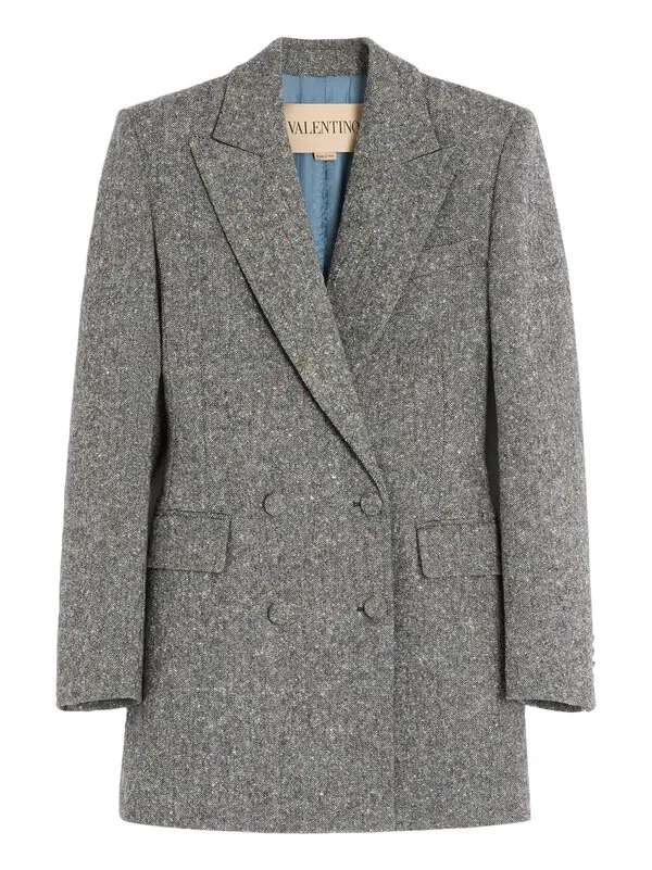 Valentino Garavani Virgin Wool-blend Pea Coat - White