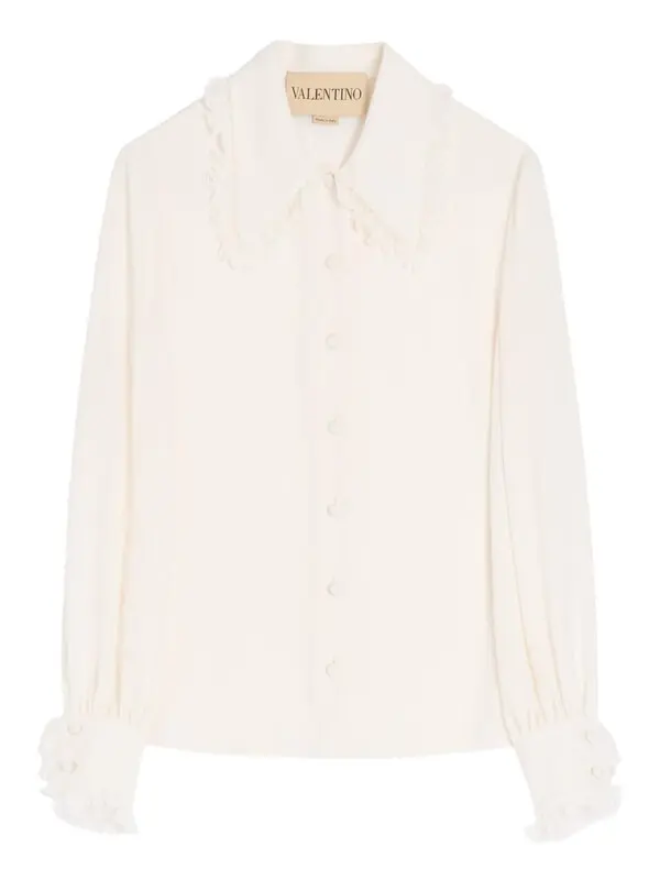 Valentino Garavani Silk Frilled Shirt - Ivory