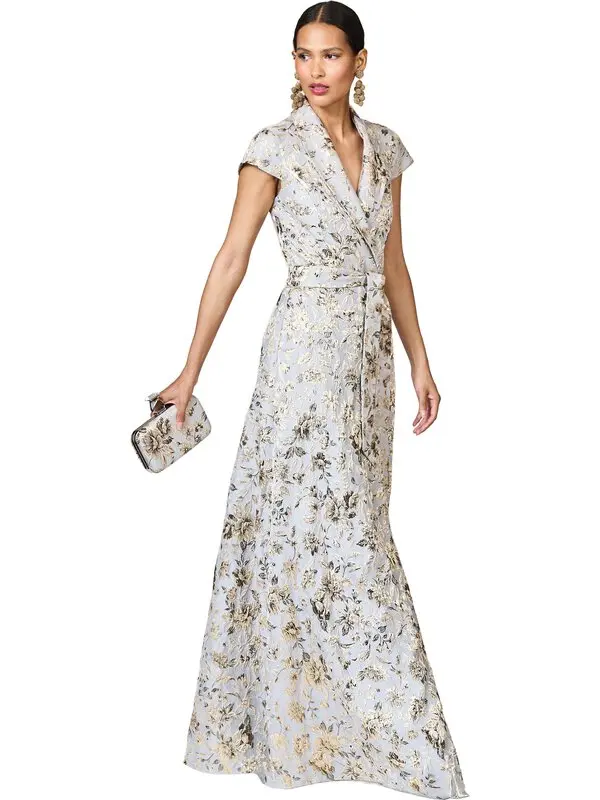 Sachin & Babi Honora Floral Jacquard Gown - Golden Gardens