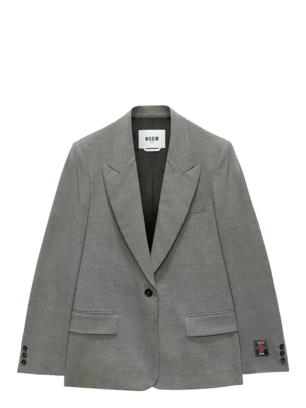 MSGM Single-breasted Blazer - Grey
