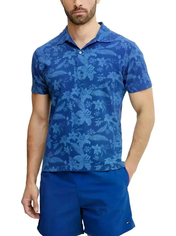 Vilebrequin Floral-print Polo Shirt - Blue