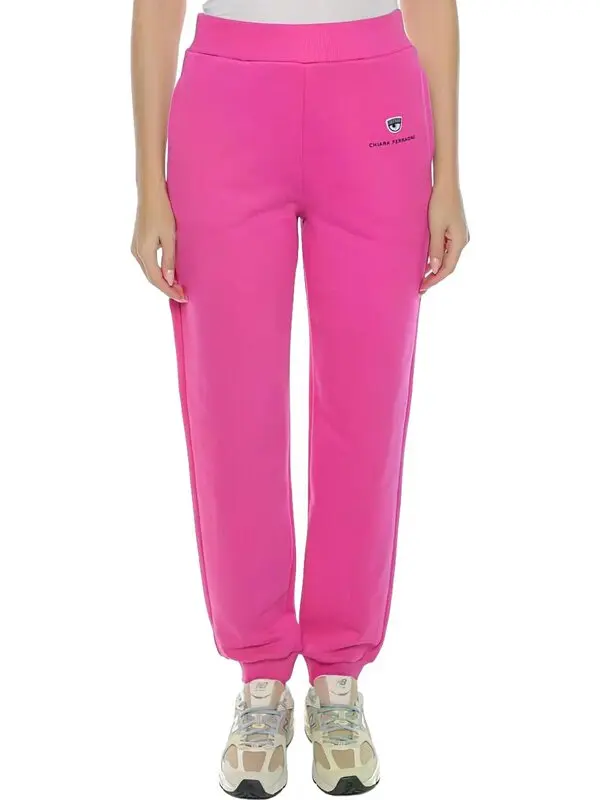 CHIARA FERRAGNI Logo-embroidered Track Pants - Pink
