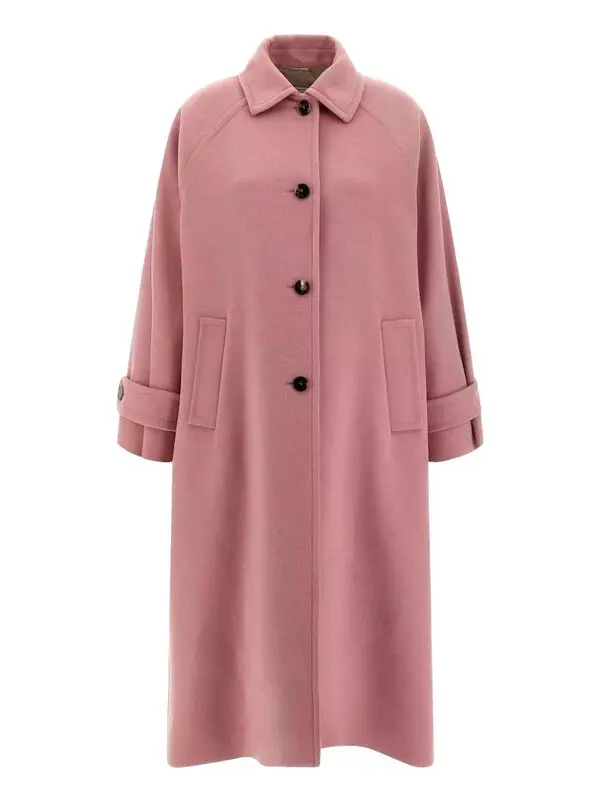 Alberto Biani Single-breasted Wool Coat - Pink
