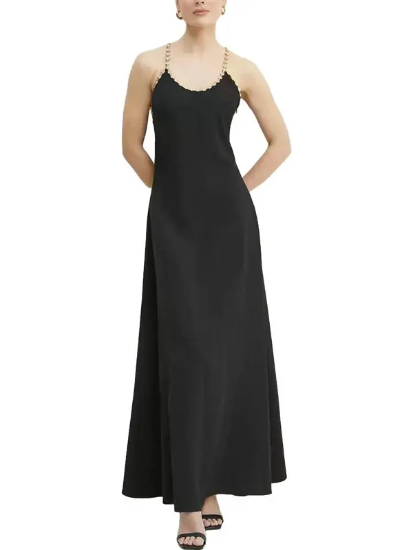 SILVIAN HEACH Strap-embellished Maxi Dress - Black