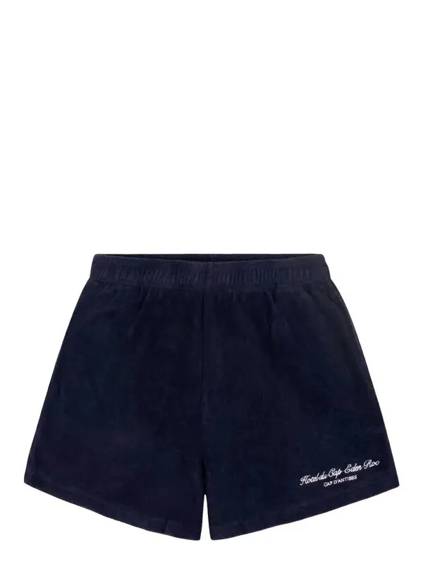 SPORTY & RICH Eden Script Shorts - Blue