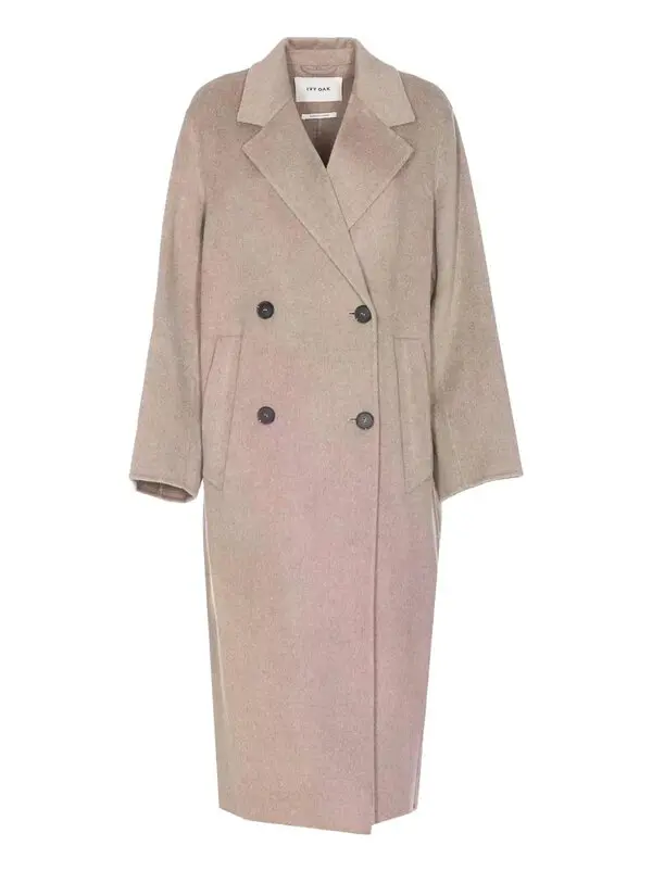IVY OAK Wool Double-breasted Coat - Neutrals