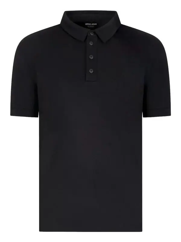 Giorgio Armani Buttoned Polo Shirt - Black