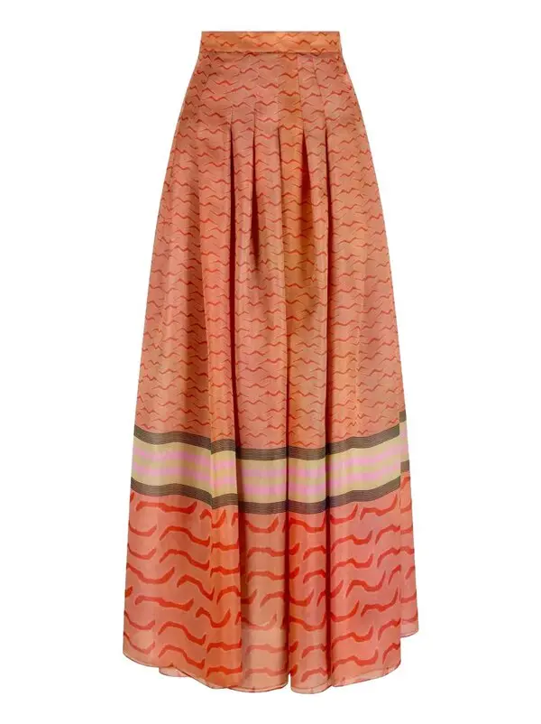 Giorgio Armani Striped Maxi Skirt - Orange