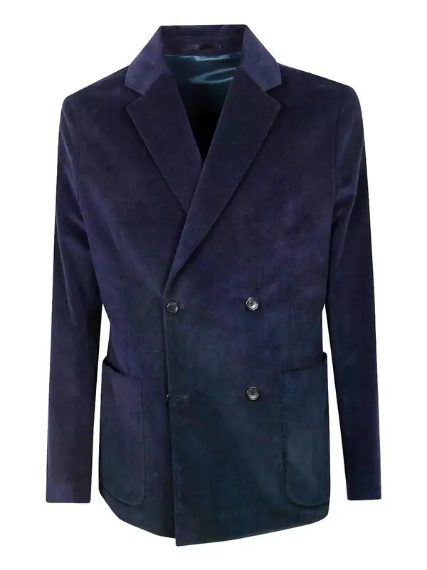 Paul Smith Double-breasted Corduroy Jacket - Blue