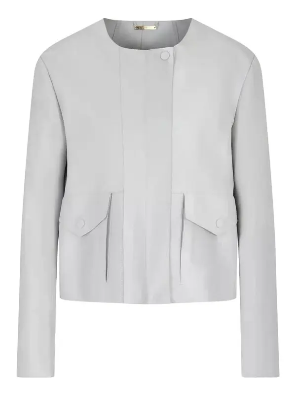Giorgio Armani Leather Pocket Jacket - Grey