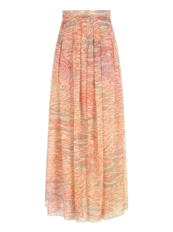 Giorgio Armani Pleated Maxi Skirt - Orange