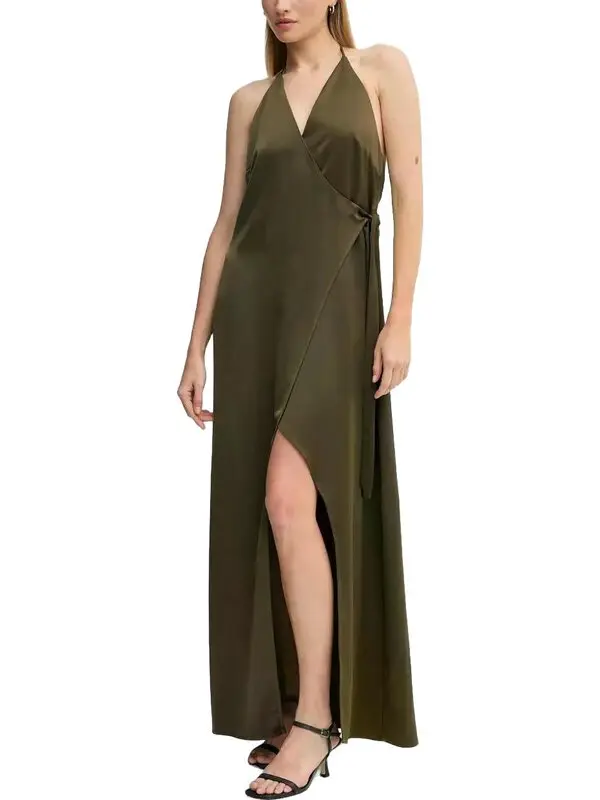 SANDRO FERRONE Halterneck Maxi Dress - Green