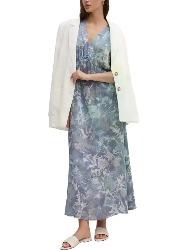SANDRO FERRONE Floral Print Midi Dress - Blue