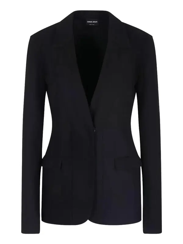 Giorgio Armani Notched-lapel Pocket Jacket - Black