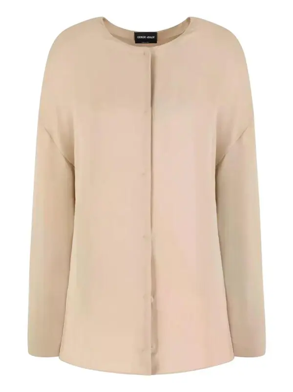 Giorgio Armani Button-front Long-sleeve Shirt - Neutrals