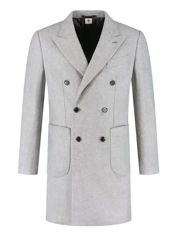 LUIGI BORRELLI Herringbone Coat - Grey
