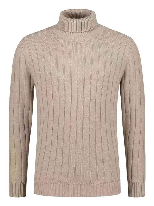 LUIGI BORRELLI Ribbed Roll-neck Sweater - Neutrals