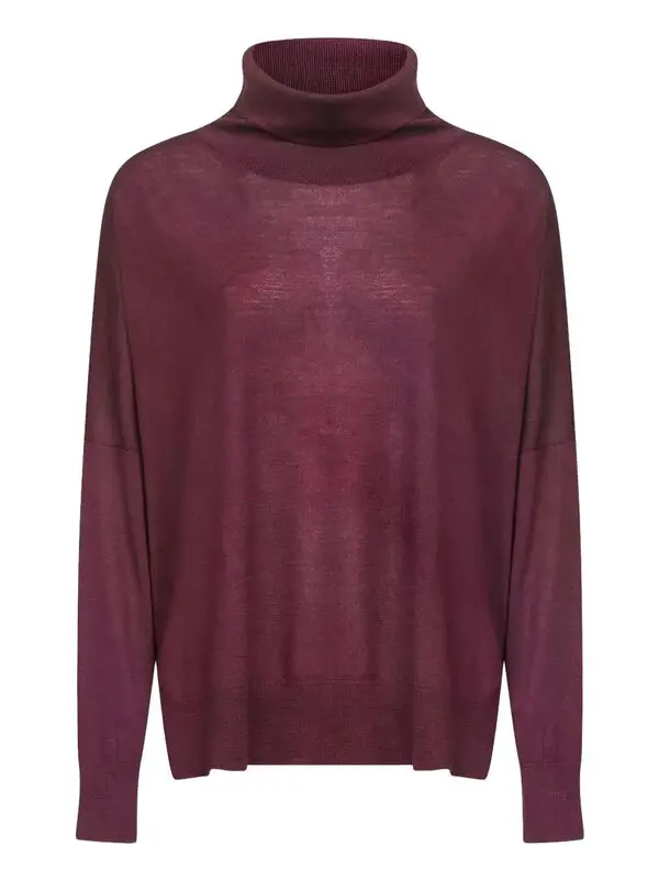 BLANCA VITA Virgin Wool Turtleneck Sweater - Purple
