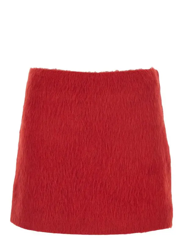 MSGM Wool Blend Mini Skirt - Red